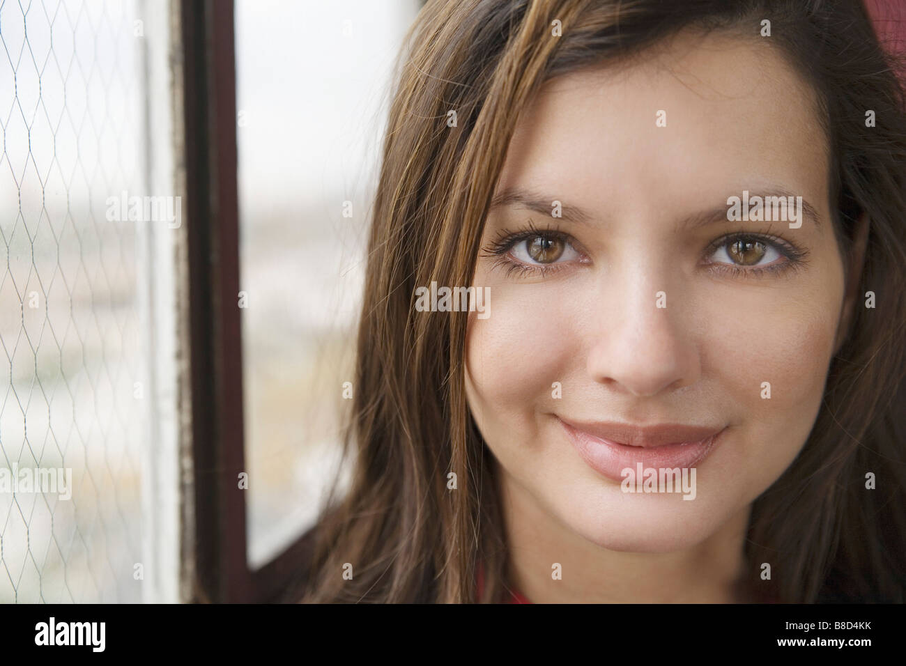 Portrait Woman Window Stock Photo - Alamy