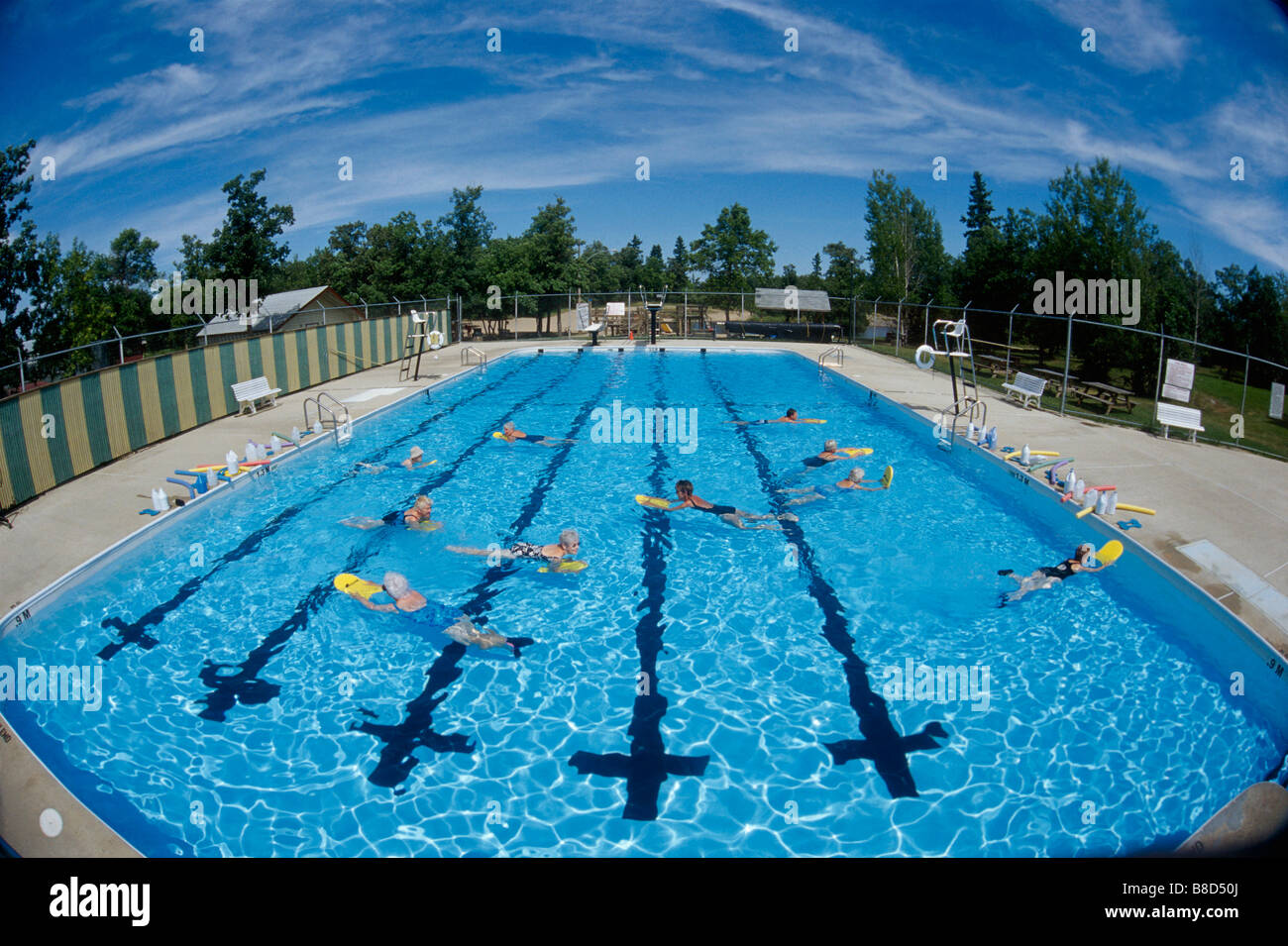 Elderly Exercise Swimming Class, Pinawa, Manitoba Stock Photo - Alamy