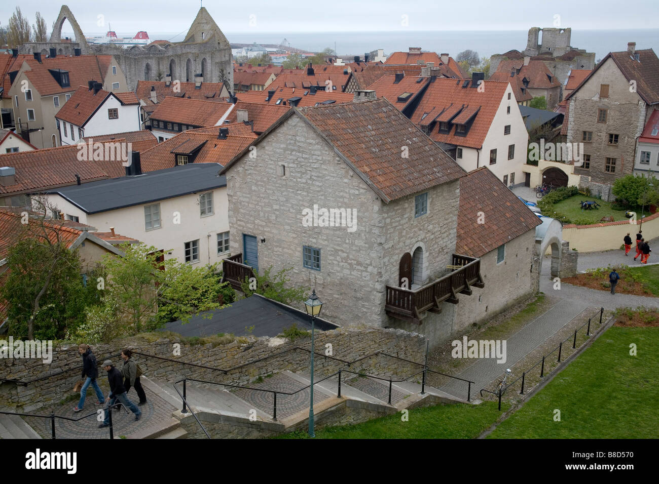 Visby, the main town in Gotland island, Sweden, Baltic Sea Stock Photo ...