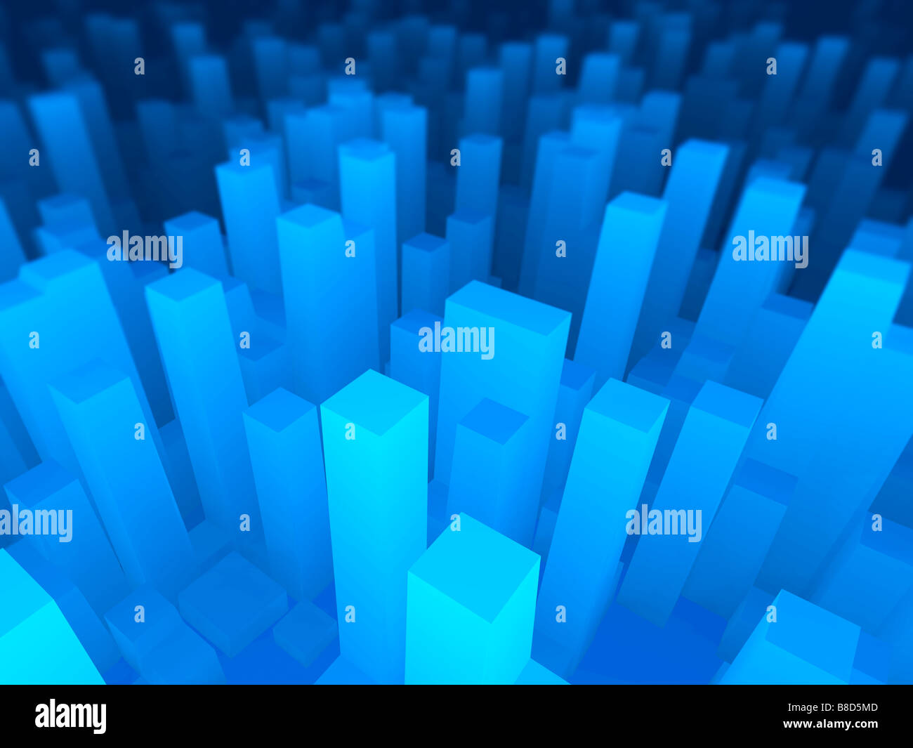 3D Illustration of an abstract blue cityscape Stock Photo - Alamy