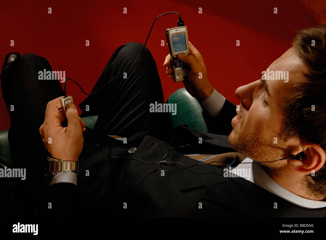 Male executive using telephone headset hi-res stock photography and ...