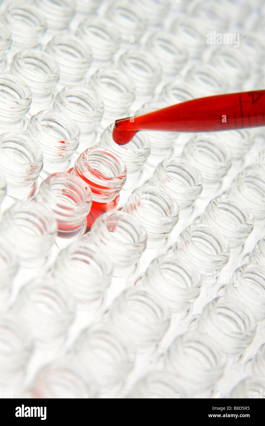 Glass vials in science lab Stock Photo - Alamy