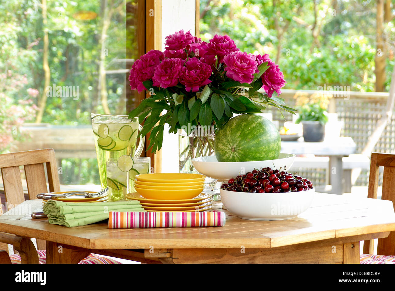Table Setting Fruit, Peonies Lemonade Table, Victoria, British Columbia ...