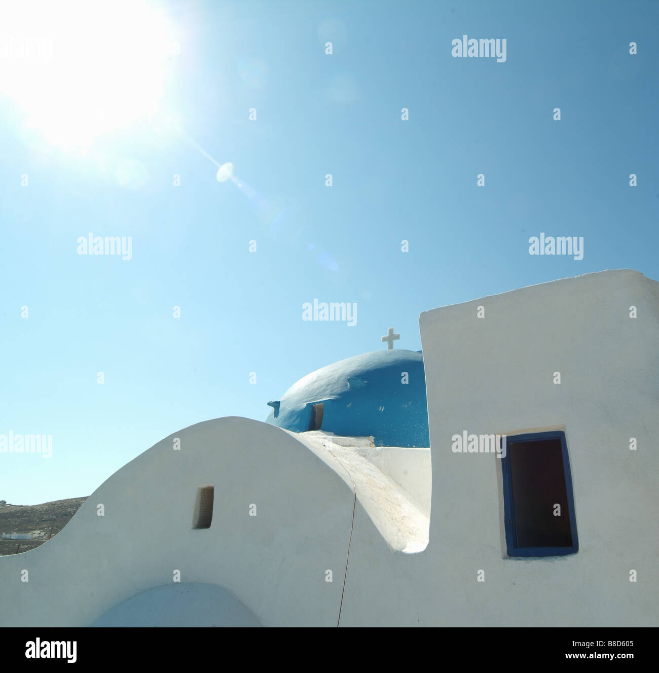 Cross Building Roof, Greece Stock Photo - Alamy