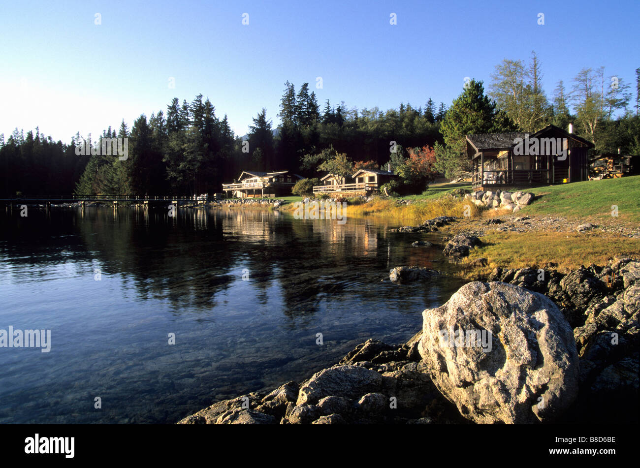 Guest Cabins Big Bay Marina, Stuart Island, British Columbia Stock ...