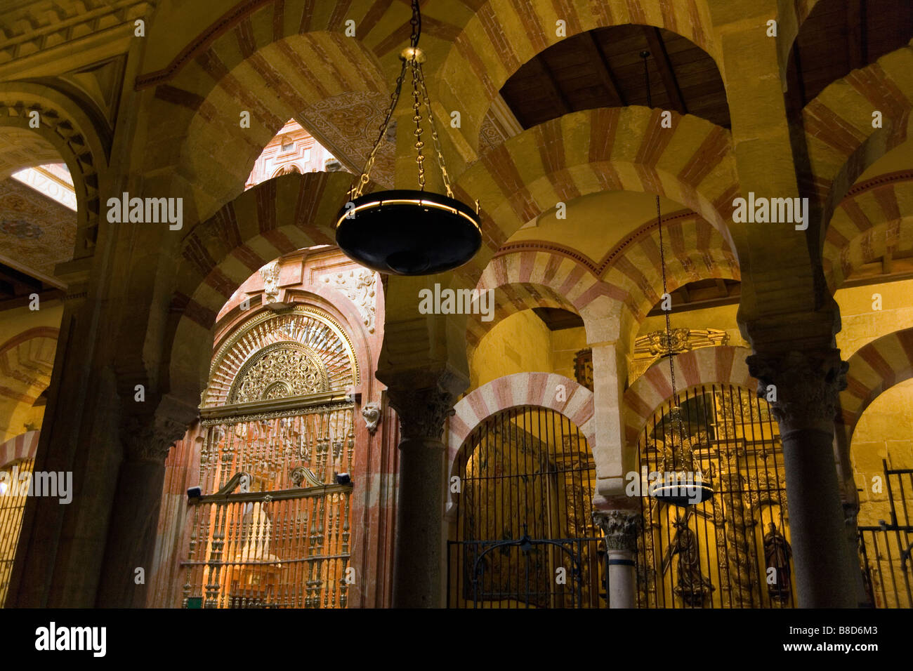 Interior view of the Mezquita an 8th century mosque built in Cordoba ...