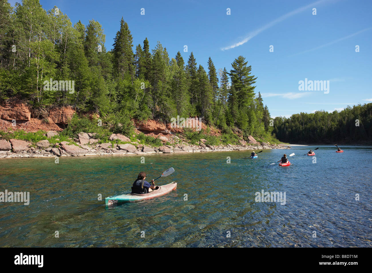 Kayakers Bonaventure River, Gaspesie Region, Quebec Stock Photo - Alamy