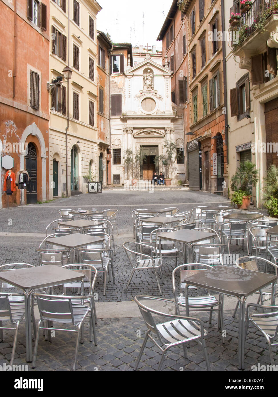 Small square (piazza), Rome, Italy Stock Photo - Alamy
