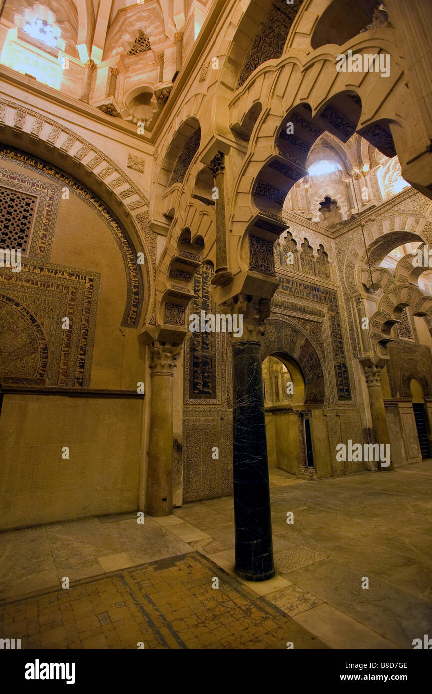 Interior view of the Mezquita an 8th century mosque built in Cordoba ...