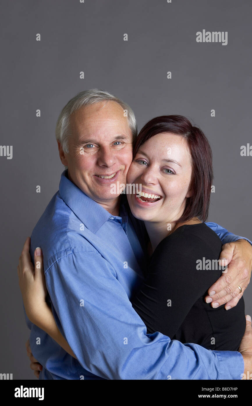 Father Daughter Hugging Studio Stock Photo - Alamy