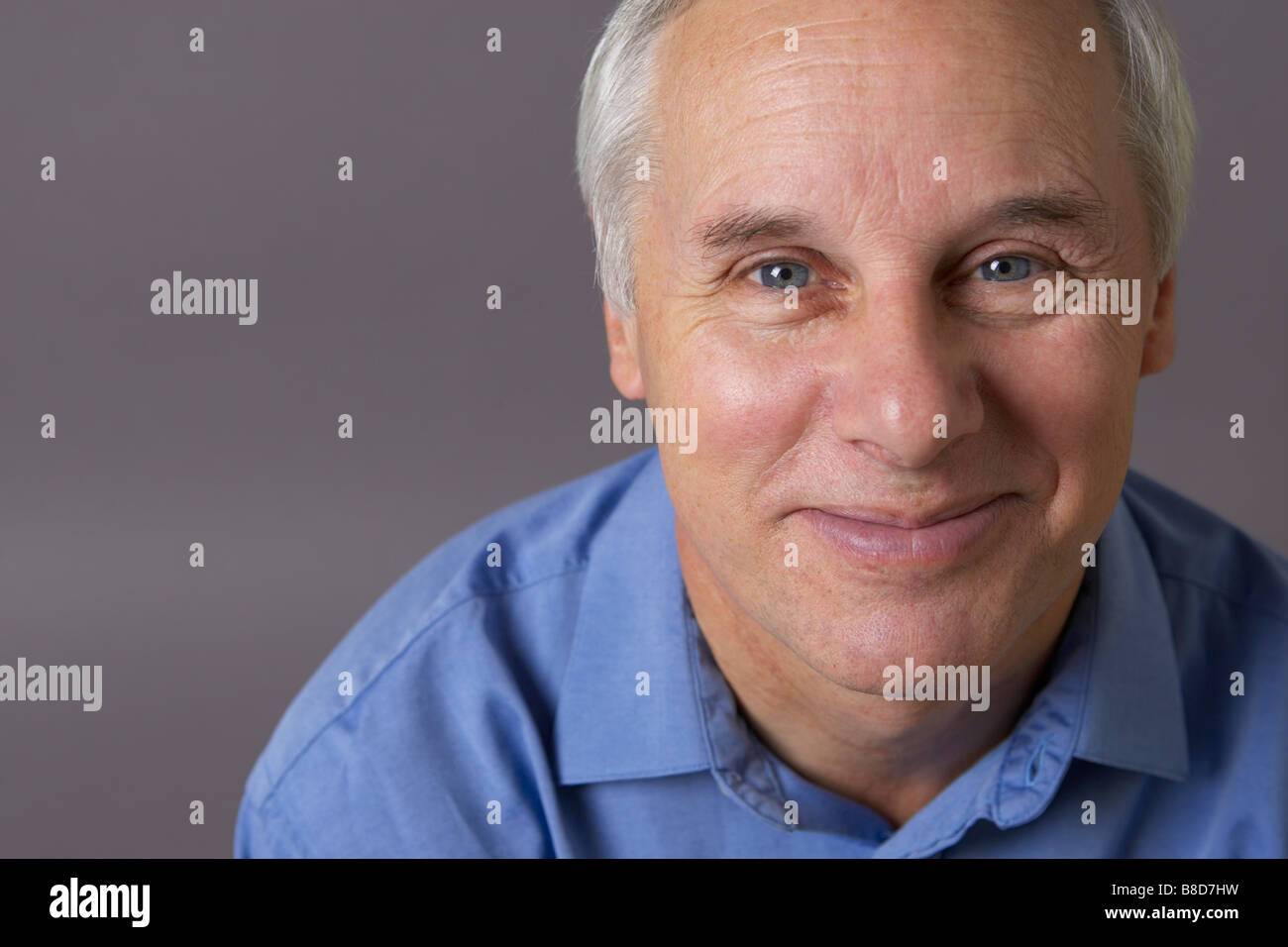 Portrait Baby Boomer Age Man Studio Stock Photo - Alamy