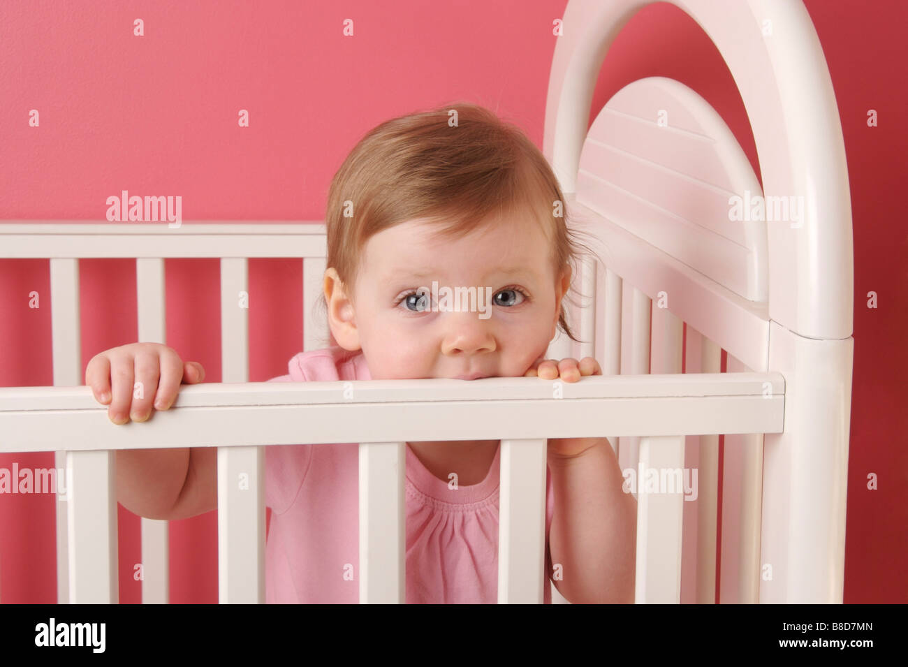 Year Old Baby Girl Crib Stock Photo - Alamy