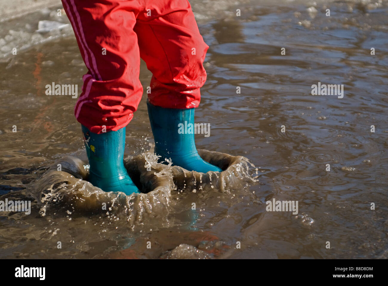 Child Standing Puddle Stock Photo - Alamy