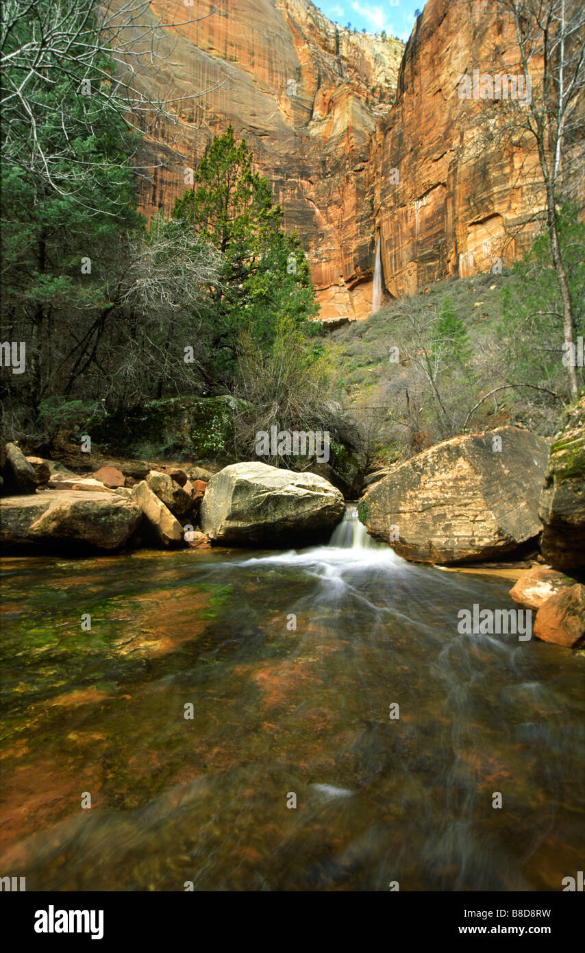 Upper Emerald Falls, Zion National Park, Utah Stock Photo - Alamy