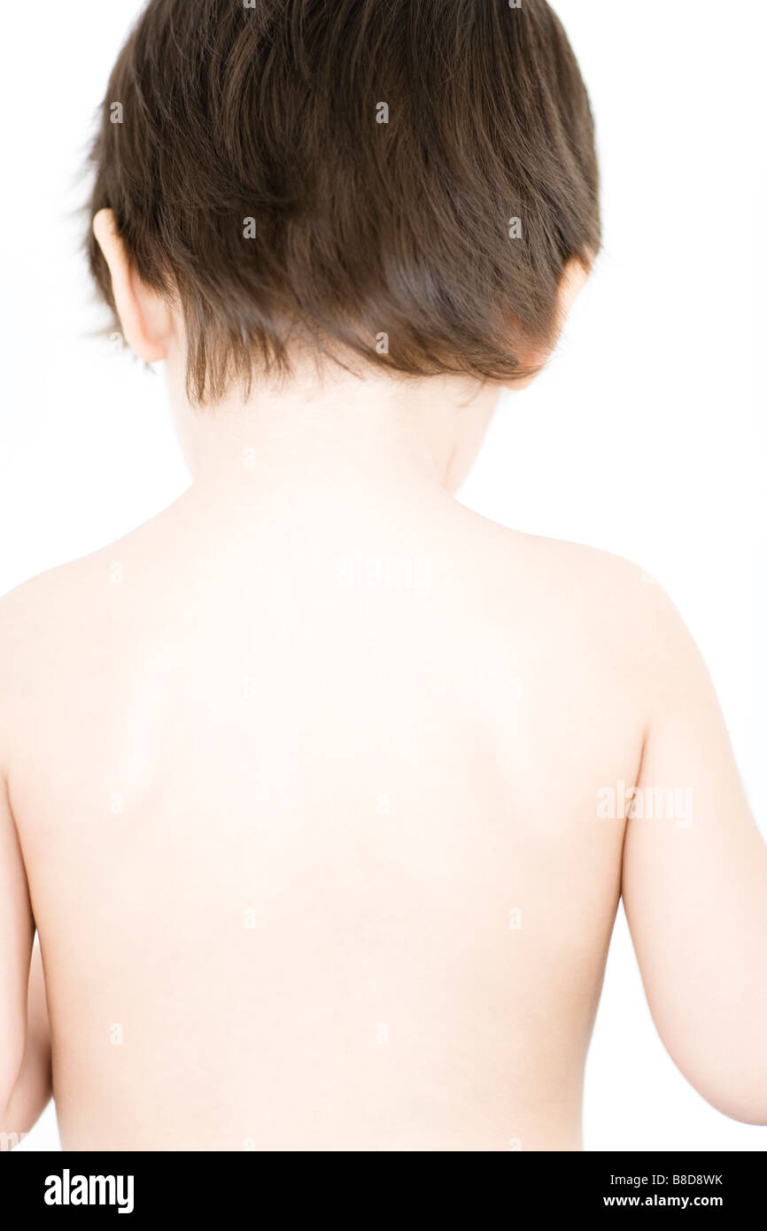 The Back Toddler White Background Stock Photo - Alamy