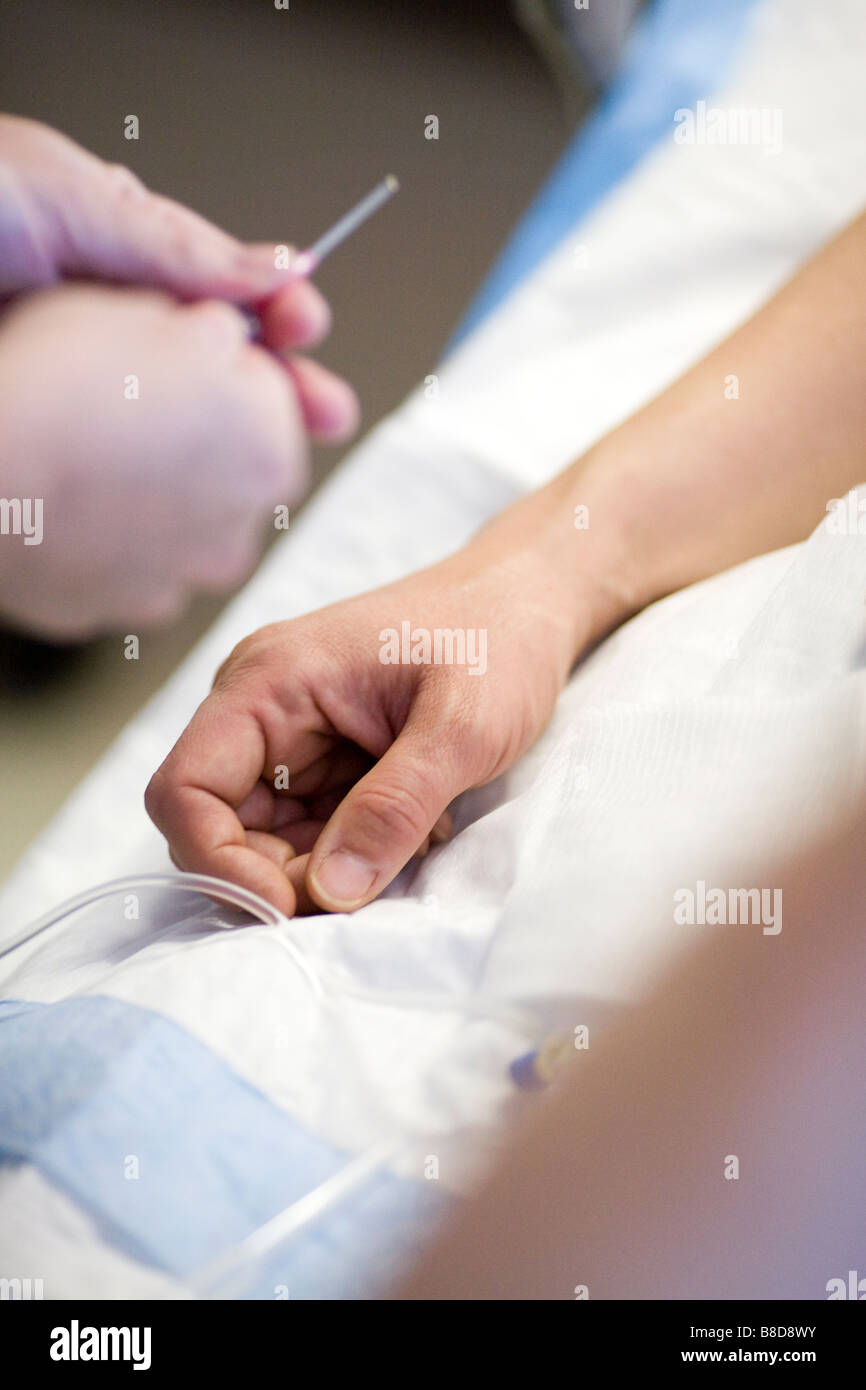 Woman about to Receive an IV Stock Photo - Alamy