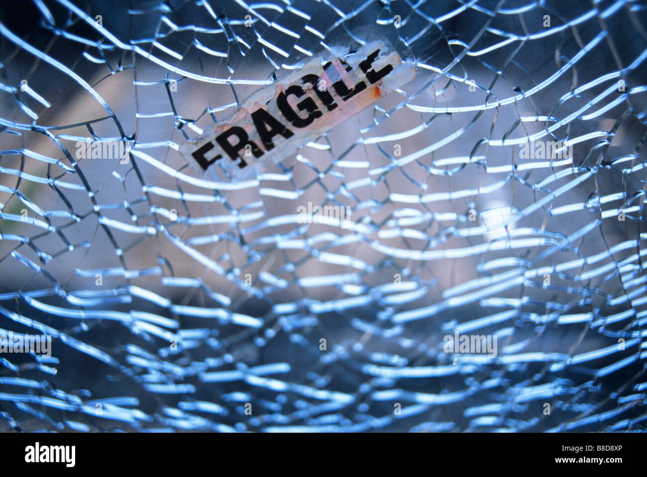 Fragile sticker broken glass Stock Photo - Alamy