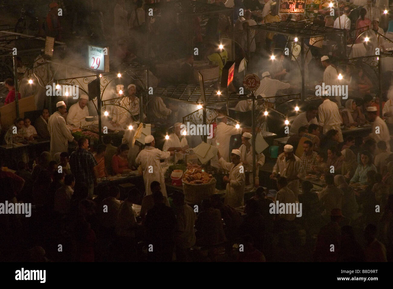 Food stalls Djemaa El Fna Marrakech Morocco Stock Photo - Alamy