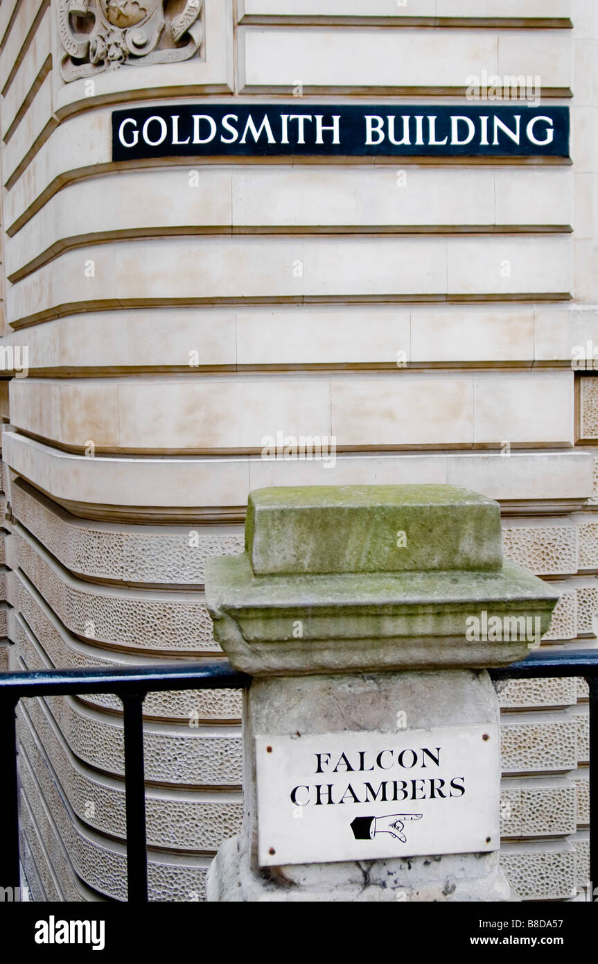London, England, UK. Temple Court in the City. Goldsmith Building and ...
