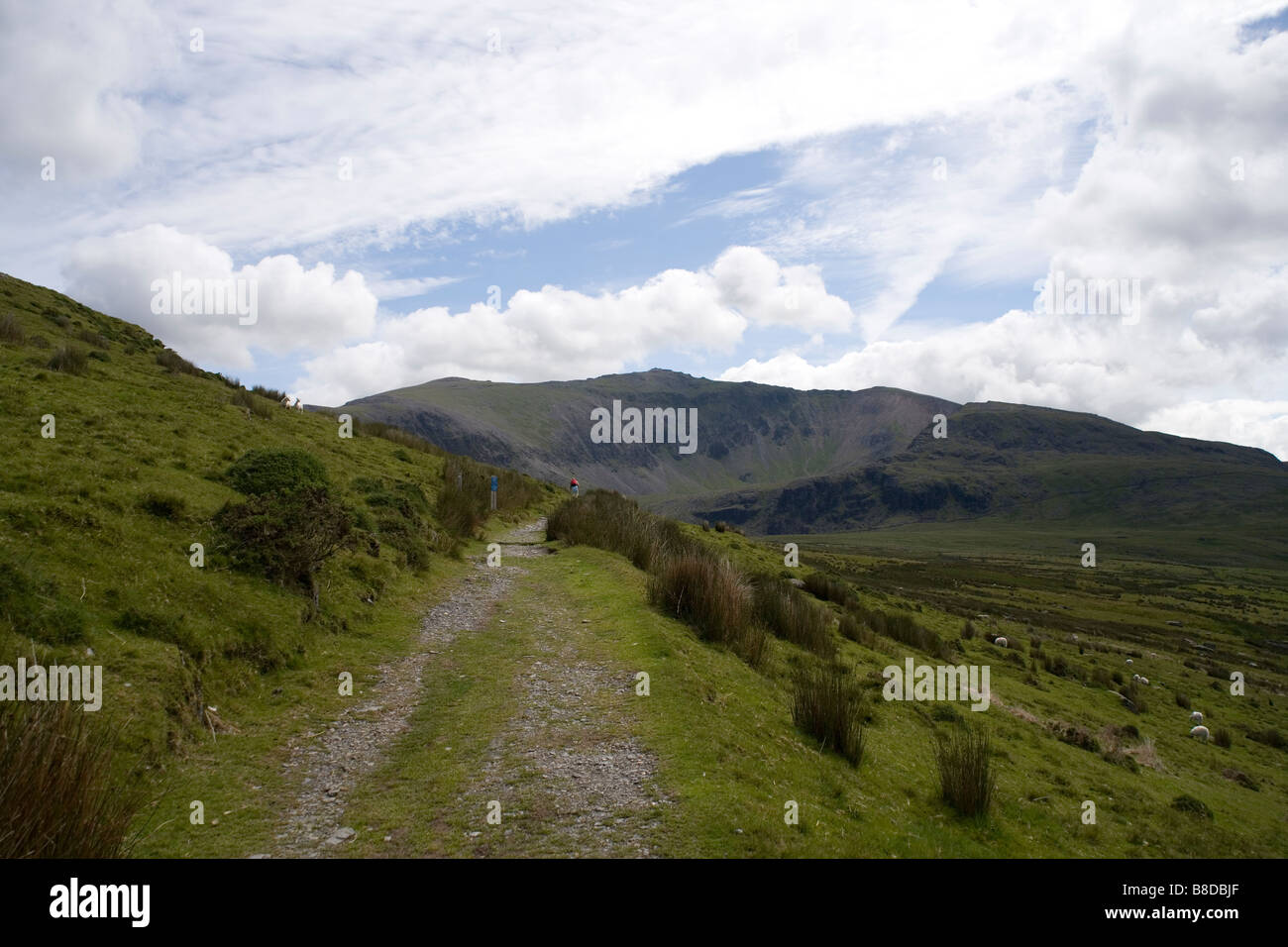 The Peak of Snowdon from the Snowdon Ranger path up Snowdon, Snowdonia ...