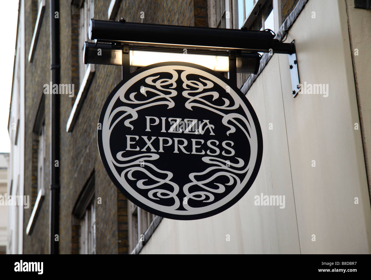 A sign outside the Pizza Express restaurant, Covent Garden, London. Jan ...