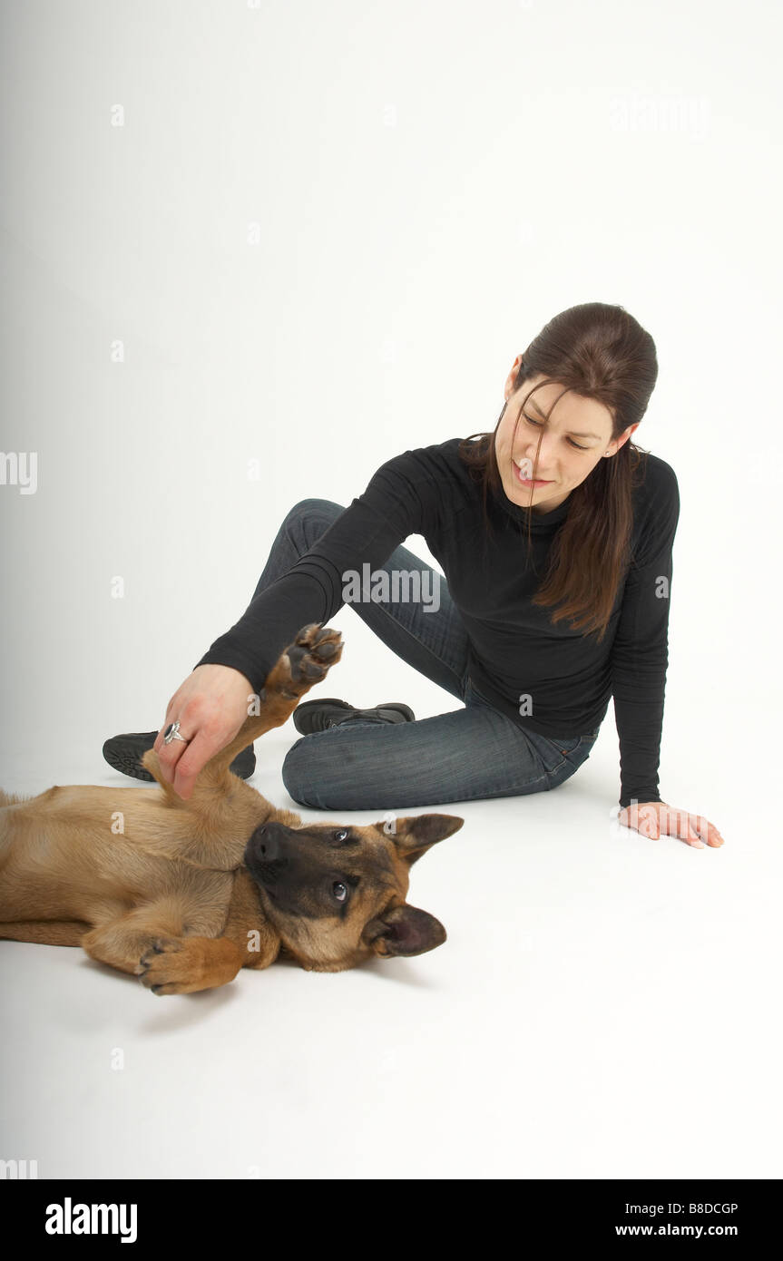 Woman Dog Stock Photo - Alamy
