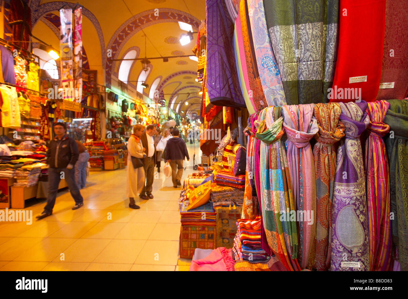 textiles on sale in the Grand Bazaar, Istanbul, Turkey. (NR Stock Photo ...