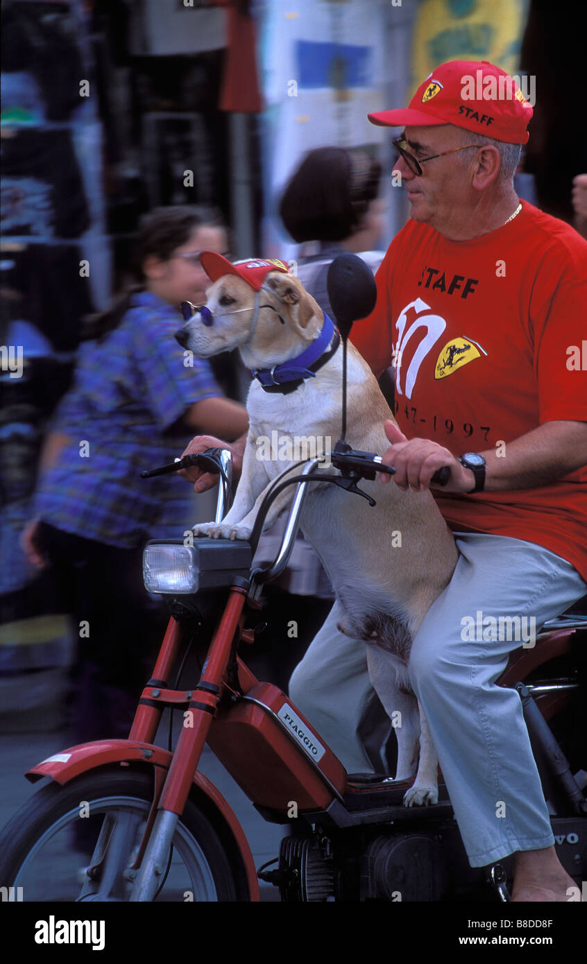 Ferrari fan and his dog, Tuscany, Italy Stock Photo - Alamy