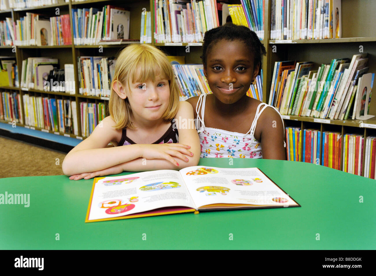 Two Students School Library Stock Photo - Alamy
