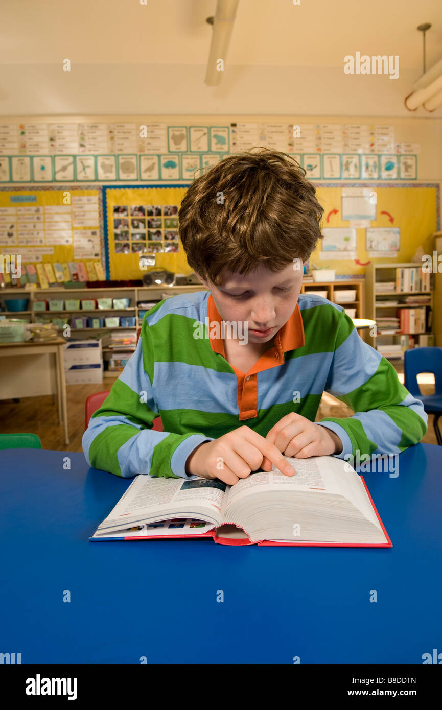 Student Reading Book School Library Stock Photo - Alamy