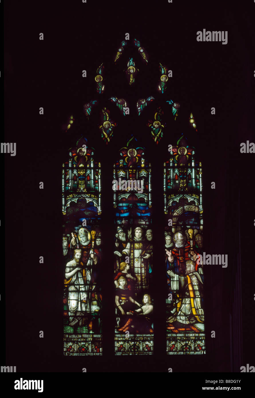 Hexham Abbey Window 'Angels Not Angles' Stock Photo - Alamy