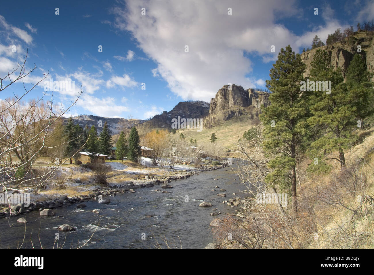 Rock formation river and tree Near Nye Montana Country Stillwater ...