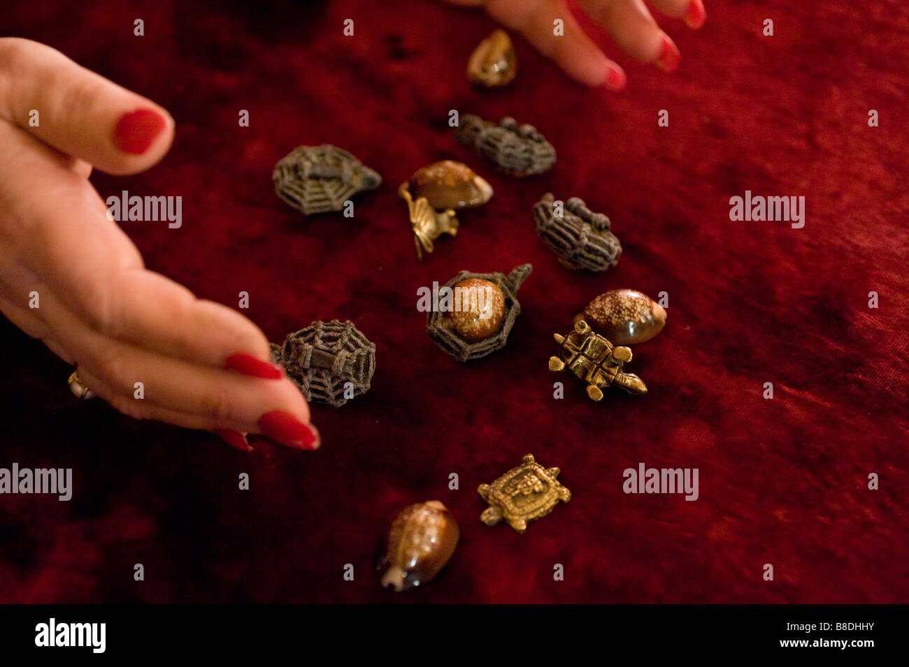 Rolling runes, psychic clairvoyant Stock Photo - Alamy