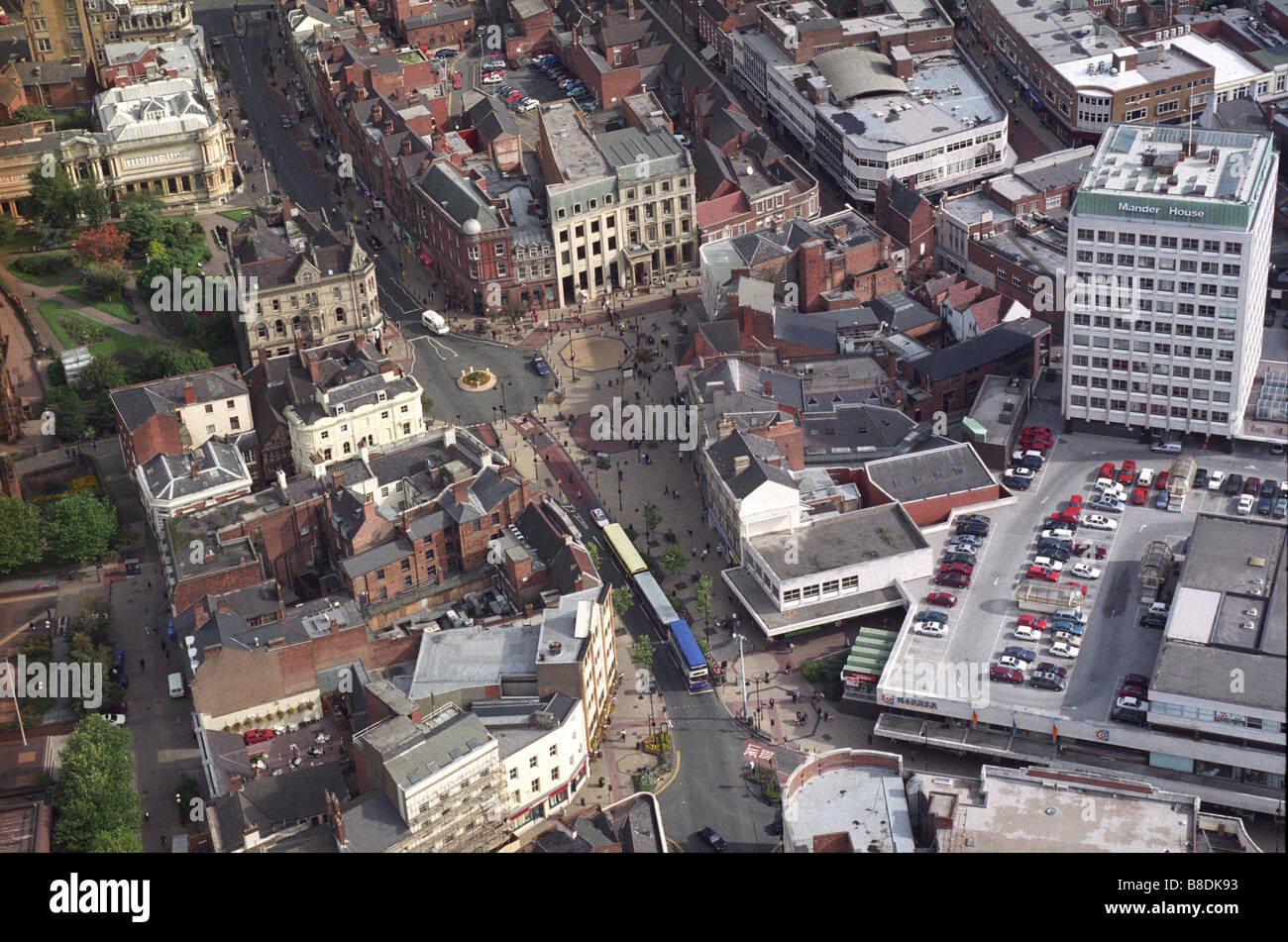 Aerial view of Queens Square Wolverhampton England Uk Wolverhampton ...