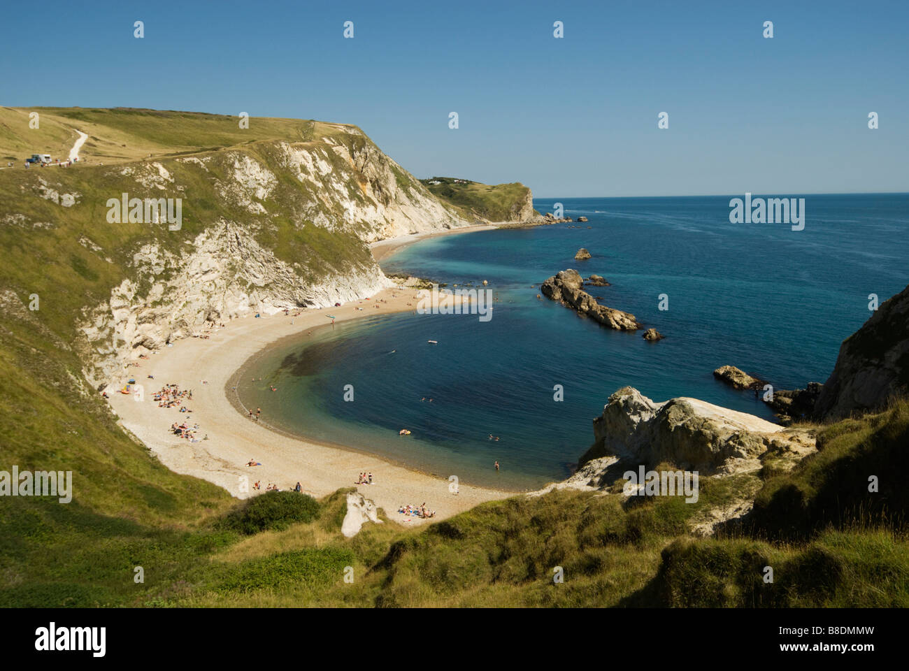 Lulworth cove dorset aerial hi-res stock photography and images - Alamy
