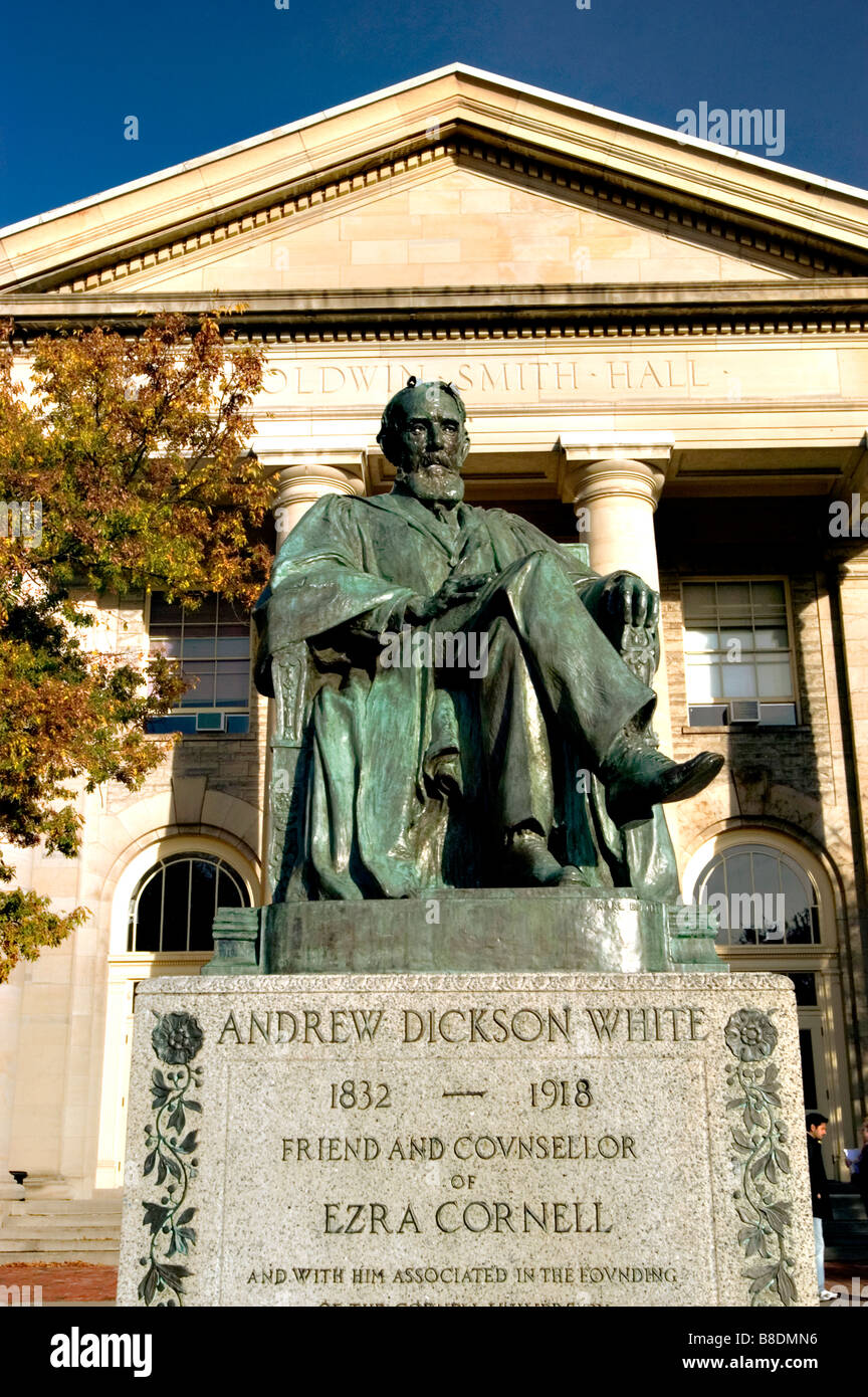 Andrew dickson white statue at cornell university hi-res stock ...