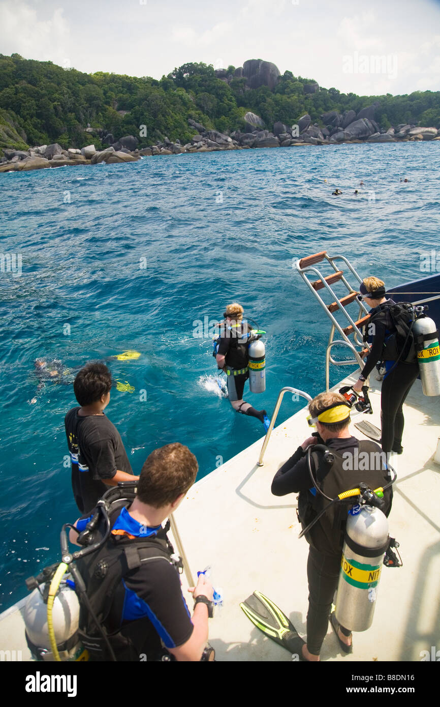 Scuba diving at similan islands Stock Photo - Alamy