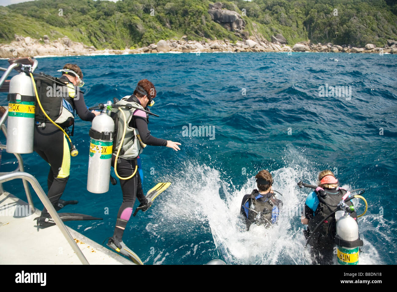 Scuba diving at similan islands Stock Photo - Alamy
