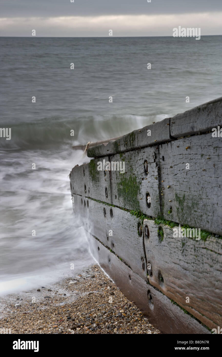 Wooden sea groyne hi-res stock photography and images - Alamy