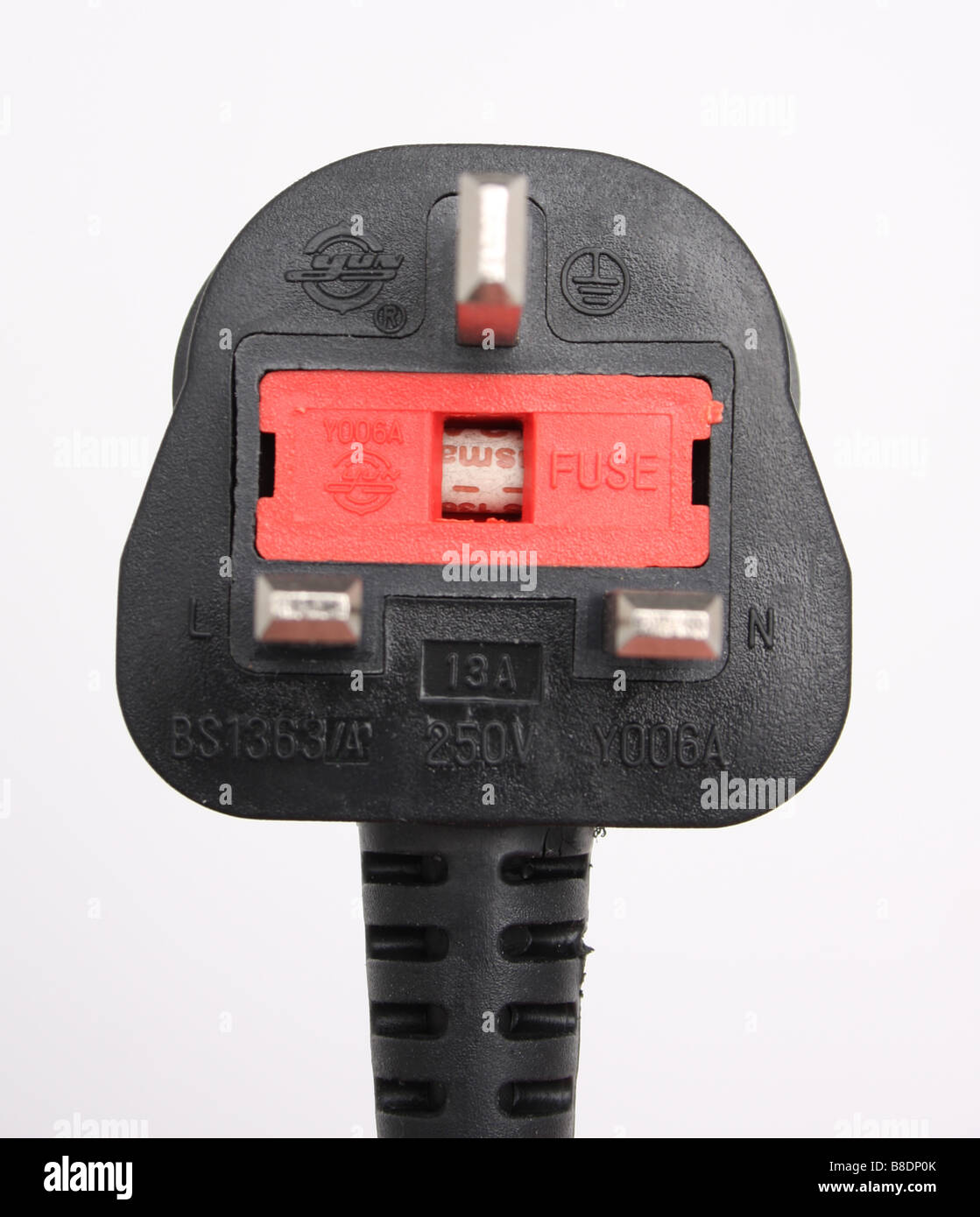 black electrical 3 pin UK plug Stock Photo - Alamy