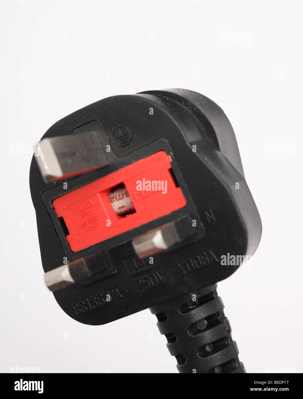 black electrical 3 pin UK plug Stock Photo - Alamy