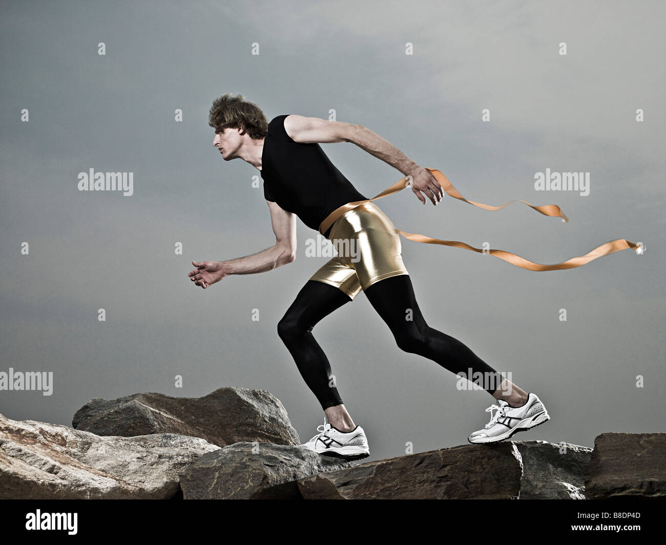 Athlete with ribbon Stock Photo - Alamy