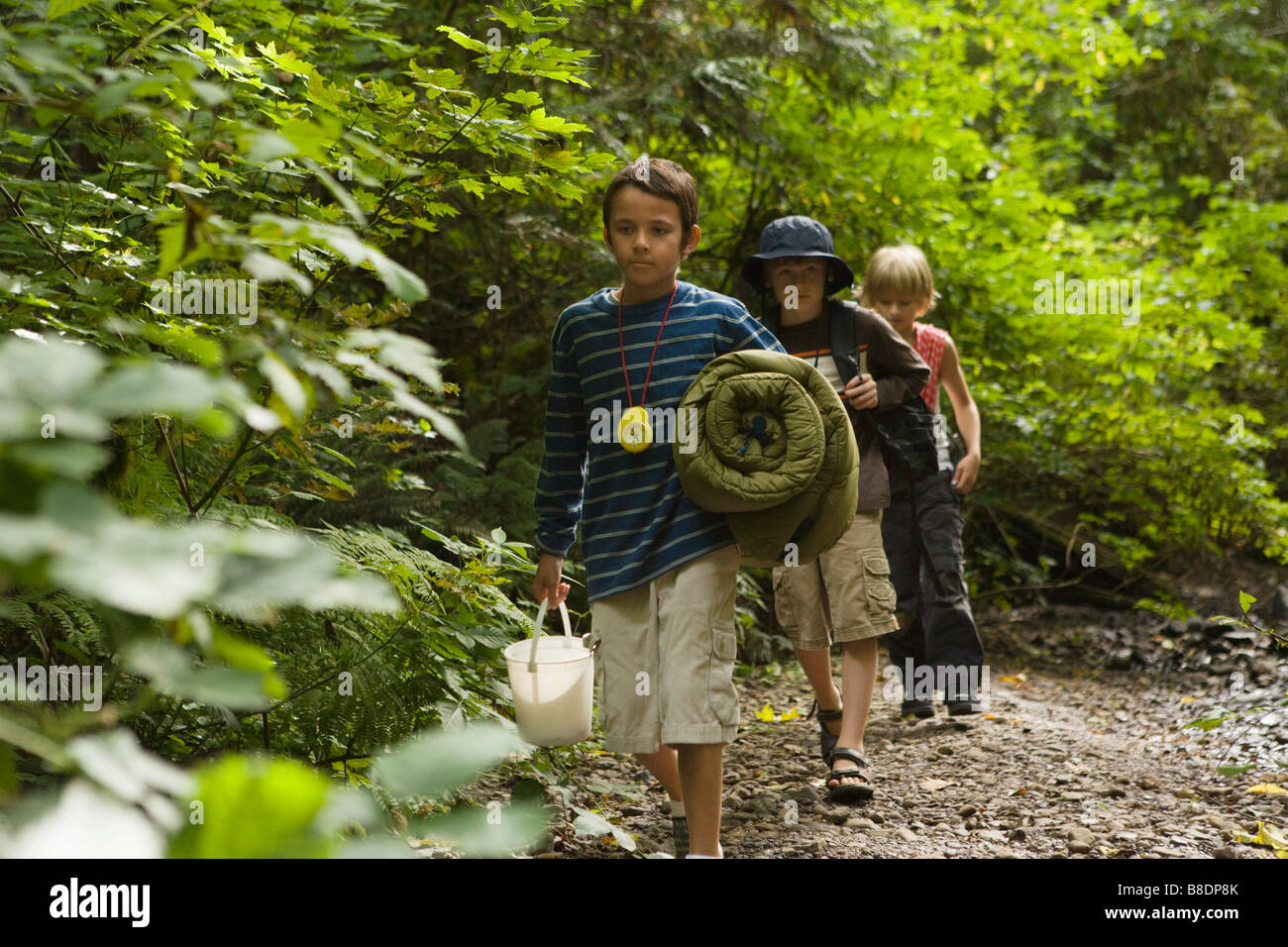 Boys in forest Stock Photo - Alamy