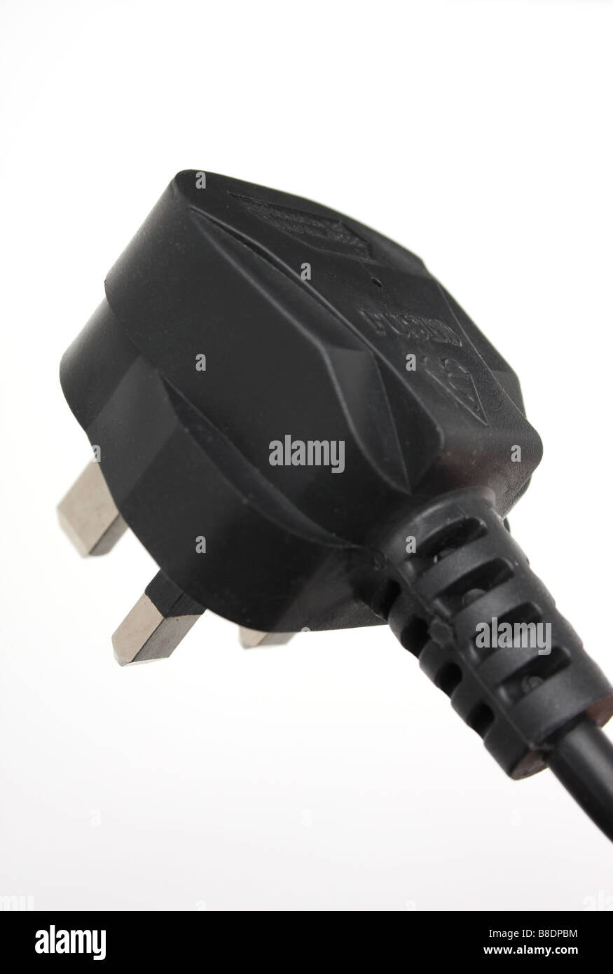 black electrical 3 pin UK plug Stock Photo - Alamy