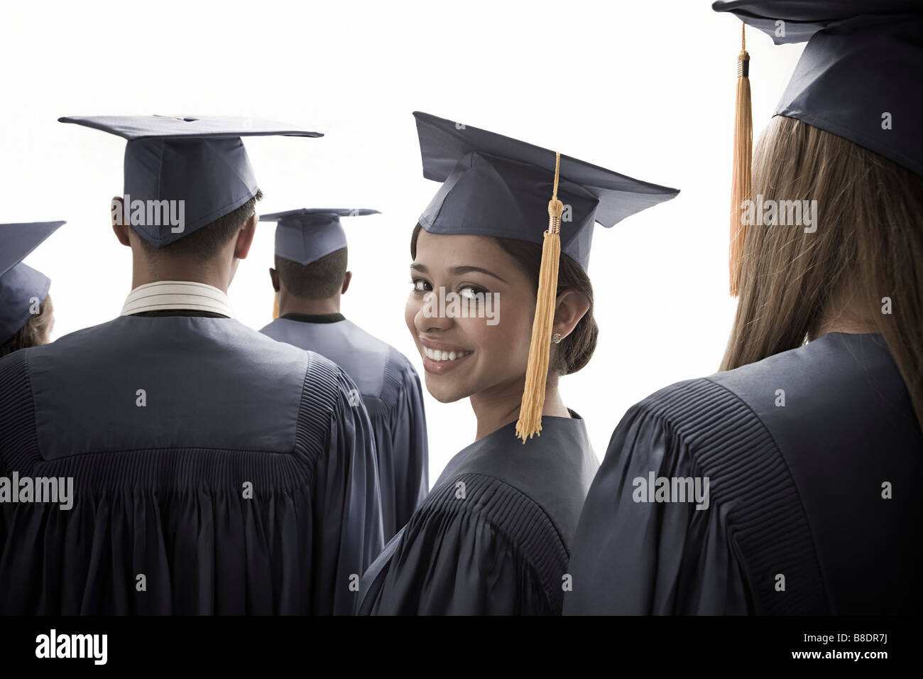 African american girl group rear view hi-res stock photography and ...