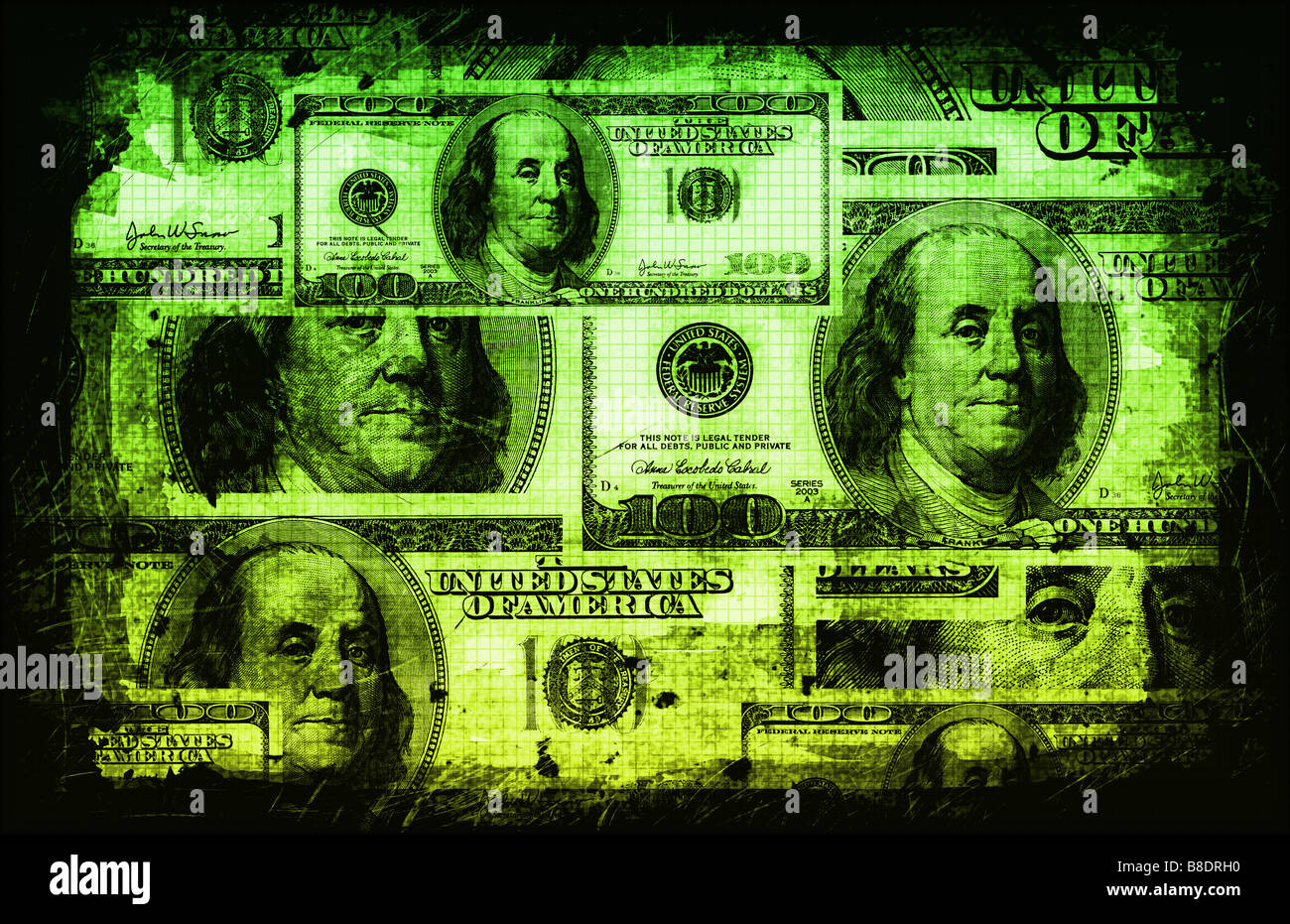 US Dollar Abstract Currency Notes in Green Stock Photo - Alamy