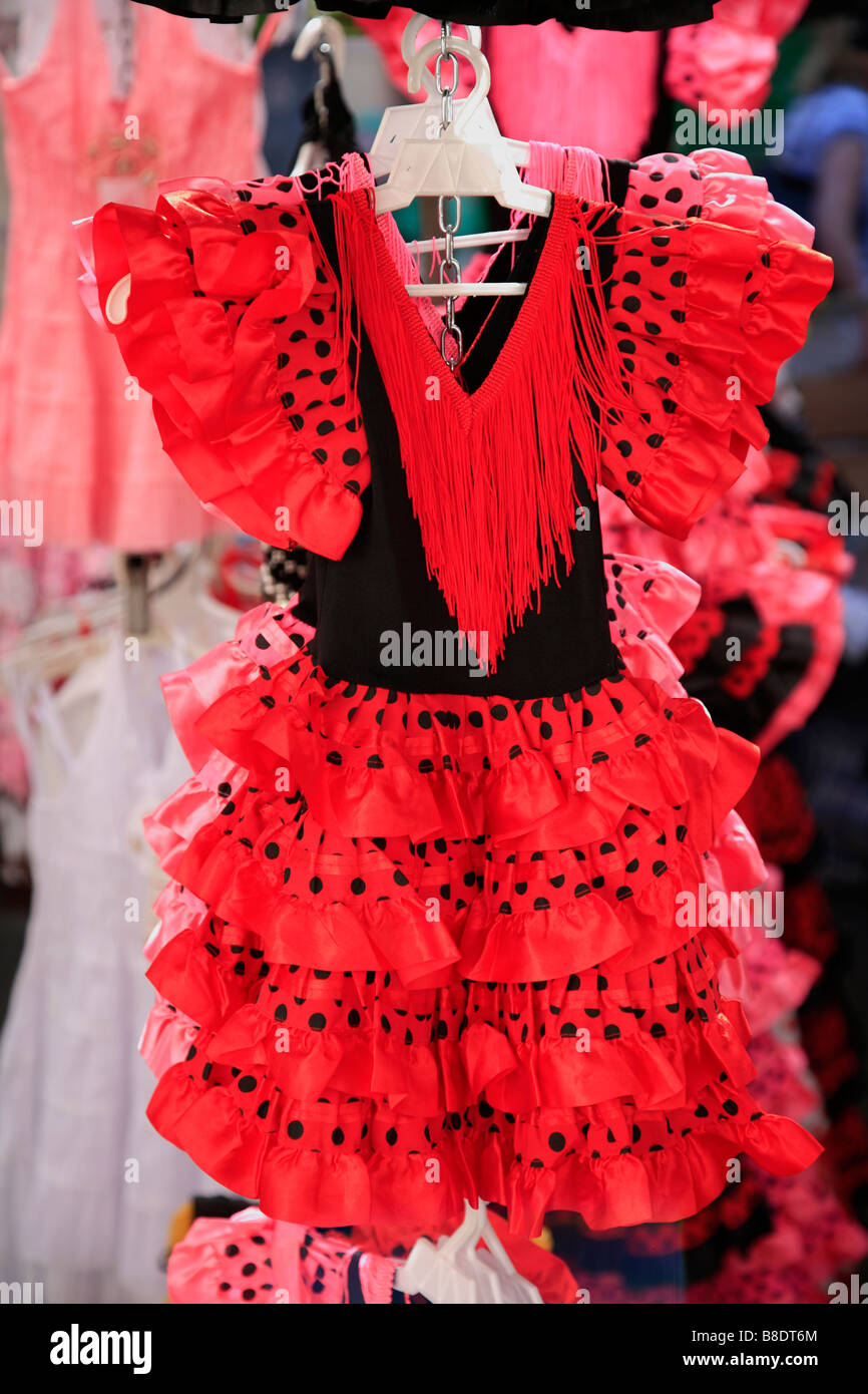 Spanish Traditional Flamenco Dresses Market Stalls Inca Town Mallorca ...