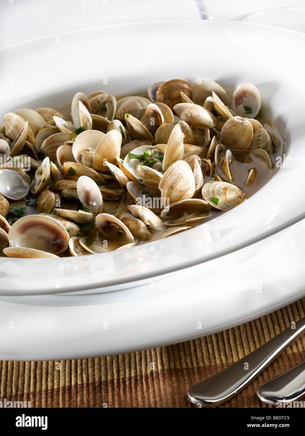 Clams Vongole Soup Broth Fish Shellfish Food Stock Photo - Alamy