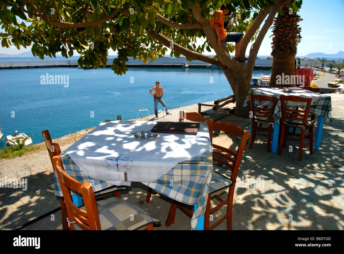 The lovely village of Agios Galini on the South Coast of the Island of ...