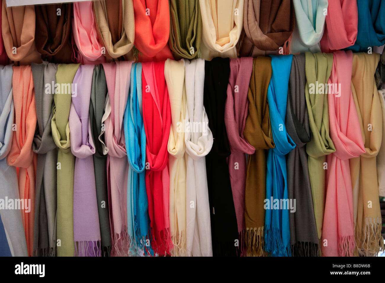 Spanish Traditional Scarfs Market Stalls Inca Town Mallorca Majorca ...